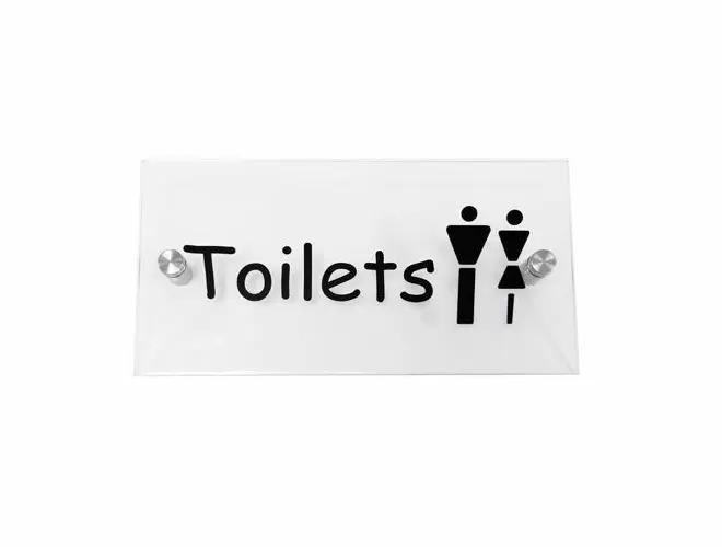 Clear Acrylic 'Toilet' Sign | Washroom Signs