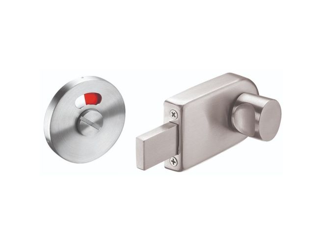 Indicator Bolt with Circle Turn Handle Satin