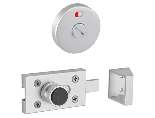 Toilet Cubicle Door Lock with Indicator Satin