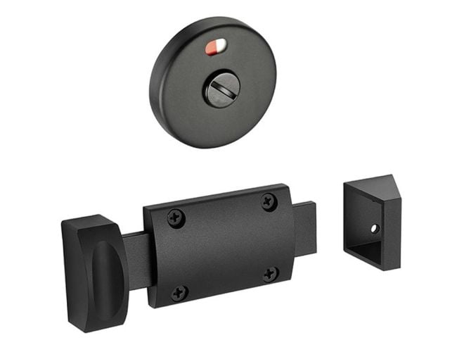 Toilet Cubicle Curved Door Lock with Indicator Matt Black